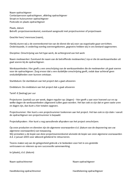 Overeenkomst van Opdracht