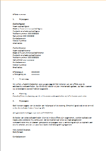Voorbeeld Offerte