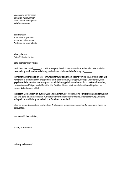 zakelijke brief duits